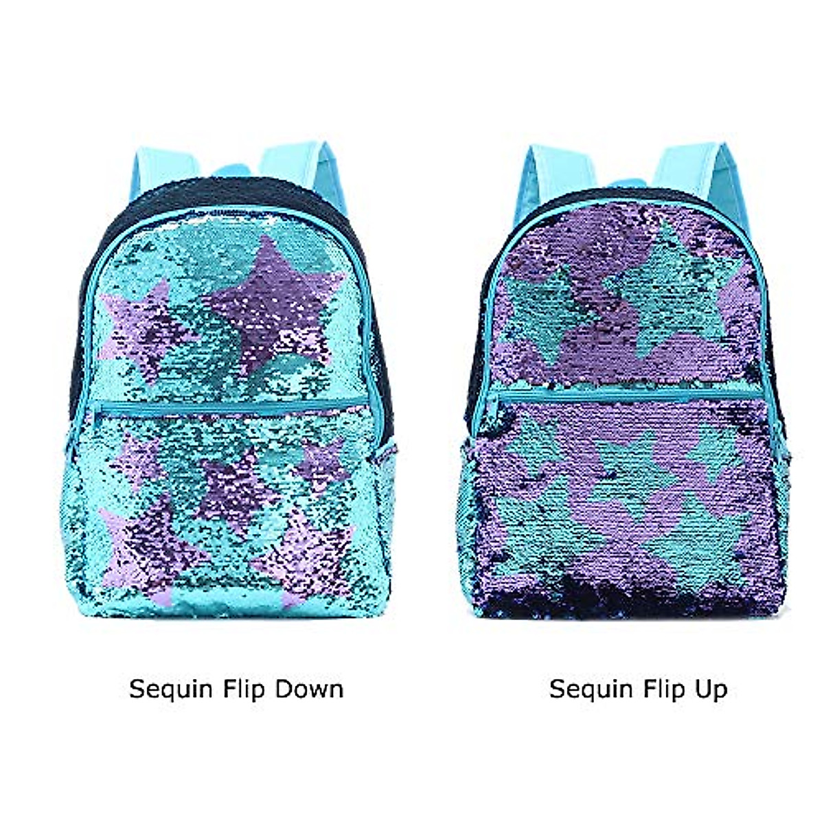 Le Vasty Sequin School Backpack for Girls Boys Kids Cute Kindergarten Elementary Book Bag Bookbag Glitter Sparkly Back Pack One_Size