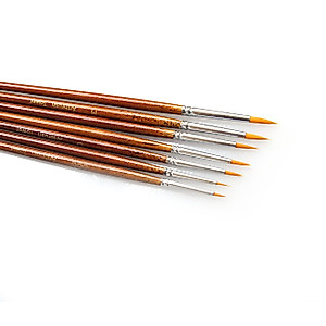 Fine Detail Paint Brush Set - 7 Pieces Miniature Brushes for Watercolor, Acrylic Painting, Models, Airplane Kits