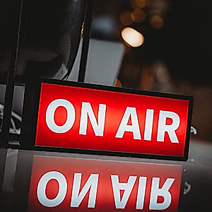 NPW On Air Sign LED Retro Light, Recording Studio Light (YouTube, Zoom Calls, Office, WFH, Streaming, Broadcast), USB or Battery Powered, Wall Mount or Desk Top