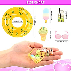 Lot 26 Pack Doll Clothes and Accessories Beach Bathing Set Including 5 Swimsuit 1 Bathrobe 2 Swimming Rings with 18 pcs Glasses Shoes Drinks for 11.5 inch Girl Dolls