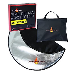 Fireproof Pros 36" Fire Pit Mat for Deck, Patio, Grass and Concrete. Thick Heat Resistant Deflector Fireproof Mat/Ember Mat. Triple Layer Fire Pit Pad, Firepit Protector, BBQ Mat for Large Fire Pit