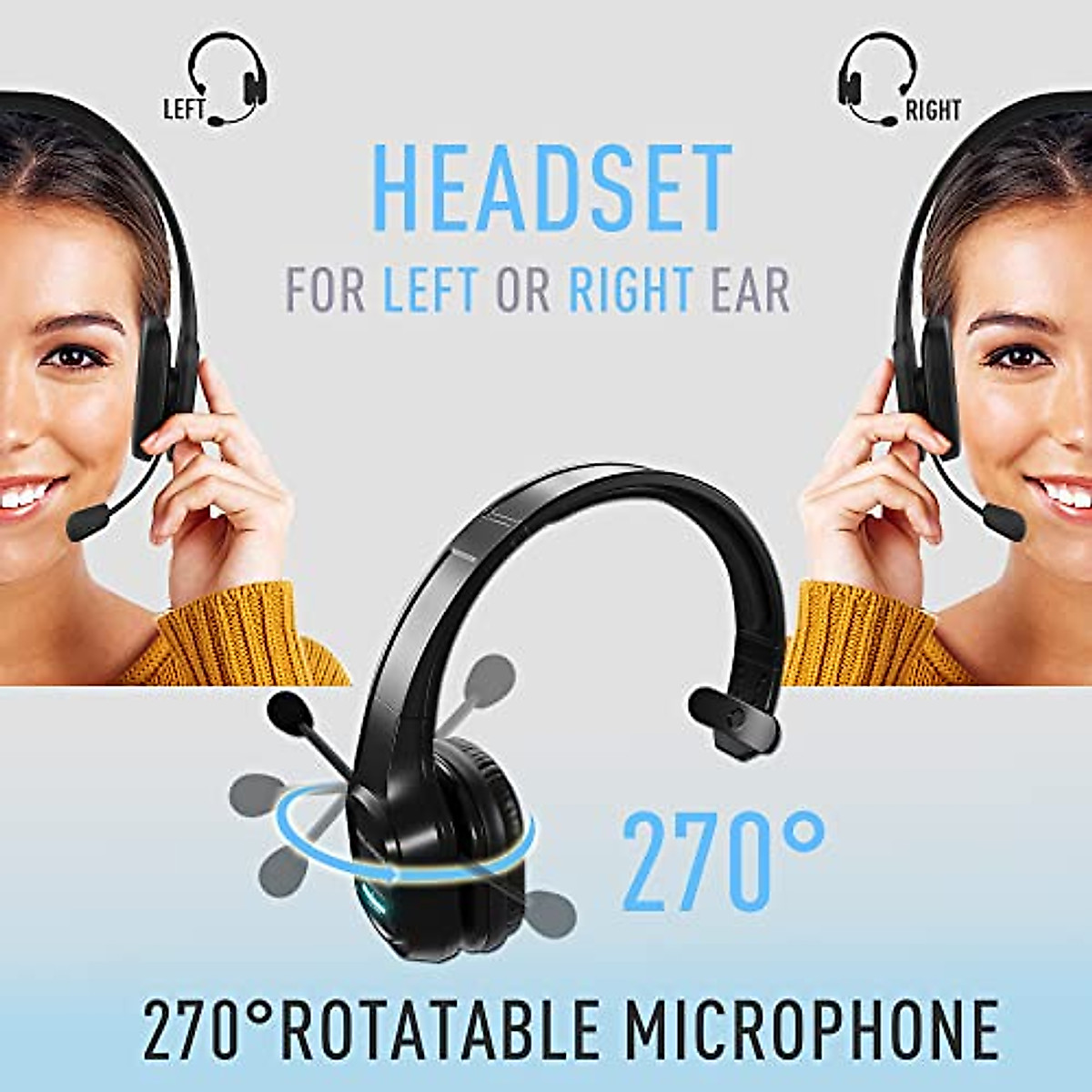 VELKPRO Wireless Headset with Microphone - Noise Canceling Headphones with Mic - On-Ear Earphones with USB Dongle for Office Work, Video Calling, Call Center - 32H Talk Time, Clear Audio Transmission