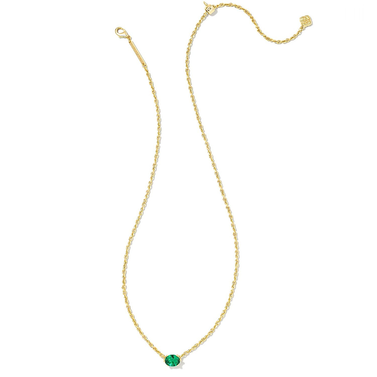 Kendra Scott Cailin 14k Gold-Plated Pendant Necklace in Green Crystal, Fashion Jewelry for Women
