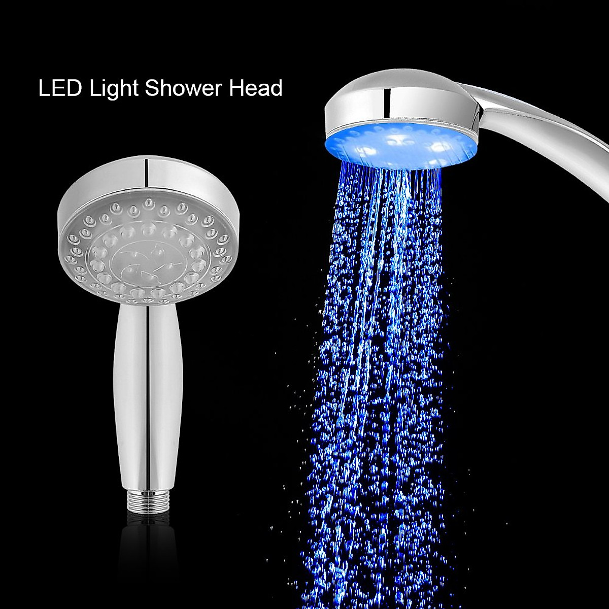 Led Shower Head, Temperature Sensor Shower Head, 3 Color Changing Shower Head with Lights for Bathroom