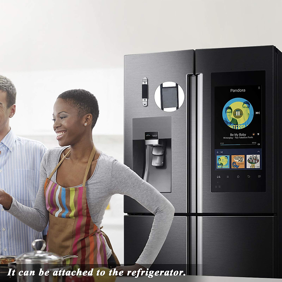 3 Pieces Magnetic Bottle Openers Can Opener Classic Beer Opener Stainless Steel Small Bottle Opener Can Tapper with Magnet & Can Punch Bottle Opener, Manual Stainless Steel Can Opener