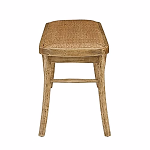 Linon Natural Bentwood Woven Rattan Seat Hank Bench
