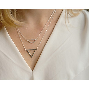 EFYTAL Graduation Gifts for Her 2024, Sterling Silver Triangle Necklace, Encouragement Gifts for Women, College Graduation Jewelry Gift for New Grad