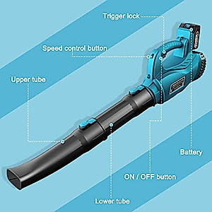 Cordless Leaf Blower - Aekegrep 320 CFM 150 MPH Battery Leaf Blower with 21V/4.0Ah Battery & Charger Powered Electric Leaf Blower,2 Section Tubes,6-Speed Dial,for Lawn Care and Yard Cleaning.