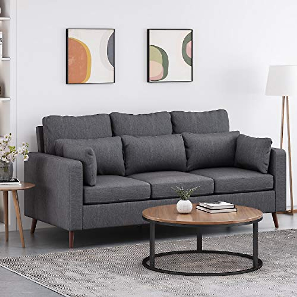 Christopher Knight Home Roselle Sofas, Charcoal + Espresso