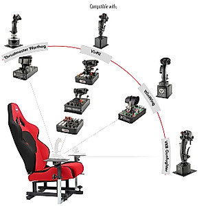 OpenWheeler | Configuration 2 | Flight Simulator HOTAS Side by Side Mount | Fits Thrustmaster Warthog, VirPil WarBRD, MongoosT-50CM2, VKB Gunfighter, WinWing Orion, Super Libra VirPil MongoosT-50CM3