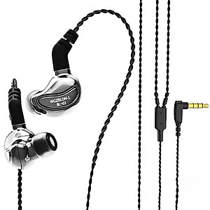 keephifi in-Ear Headphones BLON BL01 10mm Bio-Fiber Diaphragm Earphones for Powerful Sound, HiFi Bass Noise-canceling, No Latency Earbuds for Games, Music,Sports and Videos (no mic, Silver)