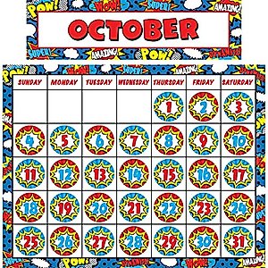 Teacher Created Resources TCR9540 Superhero Calendar Set, Multi