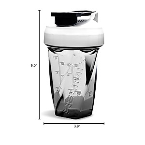 HELIMIX 1.5 Vortex Blender Shaker Bottle Holds Upto 20oz | No Blending Ball or Whisk | USA Made | Portable Pre Workout Whey Protein Drink Shaker Cup | Mixes Cocktails Smoothies Shakes | Top Rack Safe