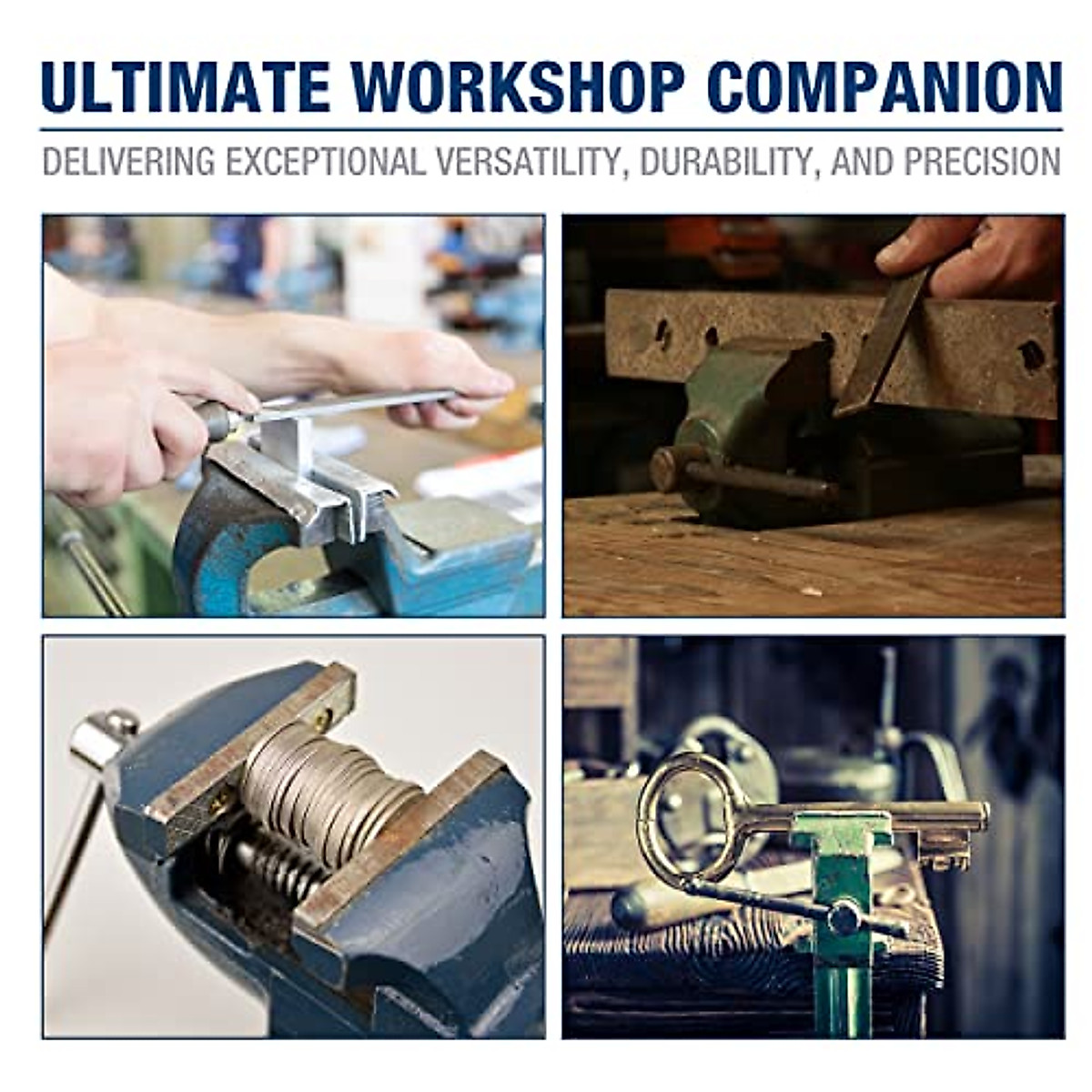 LFGUD 6" Bench Vise, 6" Jaw Width 6.5" Jaw Opening 360° Swivel Base Clamp Table Vise Heavy Duty Bench Vise for Woodworking, Cutting Conduit, Drilling, Metalworking, Home Workshop Use and DIY Jobs