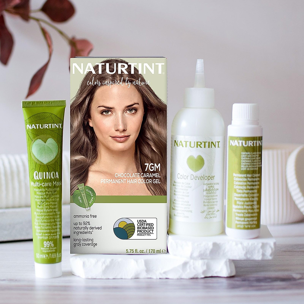 Naturtint 7GM Chocolate Caramel Permanent Hair Color (Pack of 1), Ammonia Free, Vegan, Cruelty Free, up to 100% Gray Coverage, Long Lasting Results (Packaging may vary)