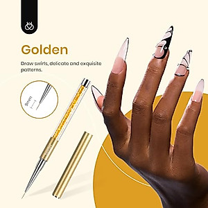 Beetles Gel Polish Nail Art Liner Brushes 5Pcs Painting Art Design Pen Set Diamond Application Rhinestone Handle Dotting Drawing Sizes 5 7 9 11 20mm Nail Art Design Gift for Women