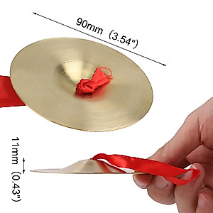 9cm Diameter Small Brass Hand Cymbal Gong Band Rhythm Percussion Musical Parts Pack of 2