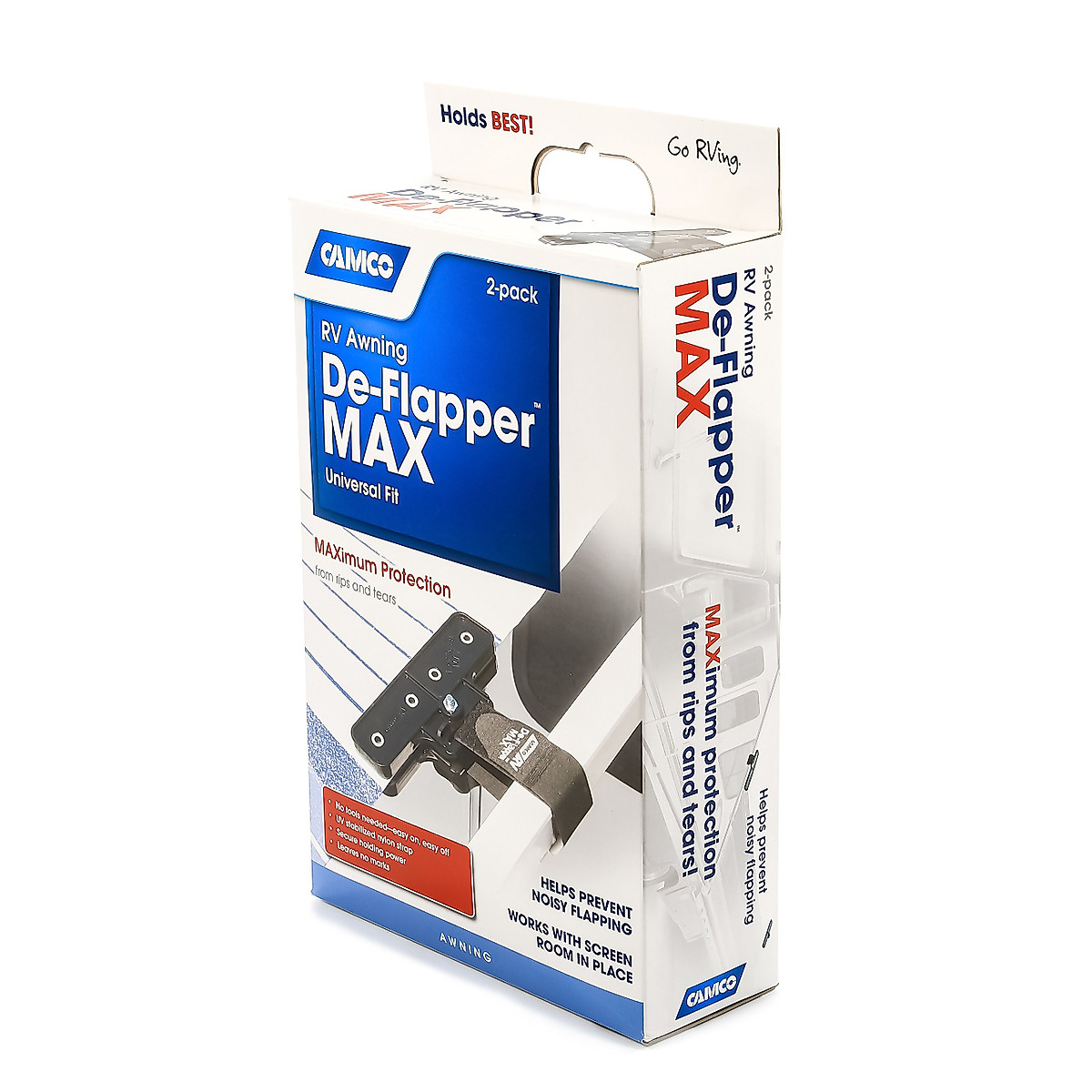 Camco Awning De-Flapper Max - Protects Your RV Awning From Costly Rips and Tears, Rust Resistant - 2 Pack (42251)