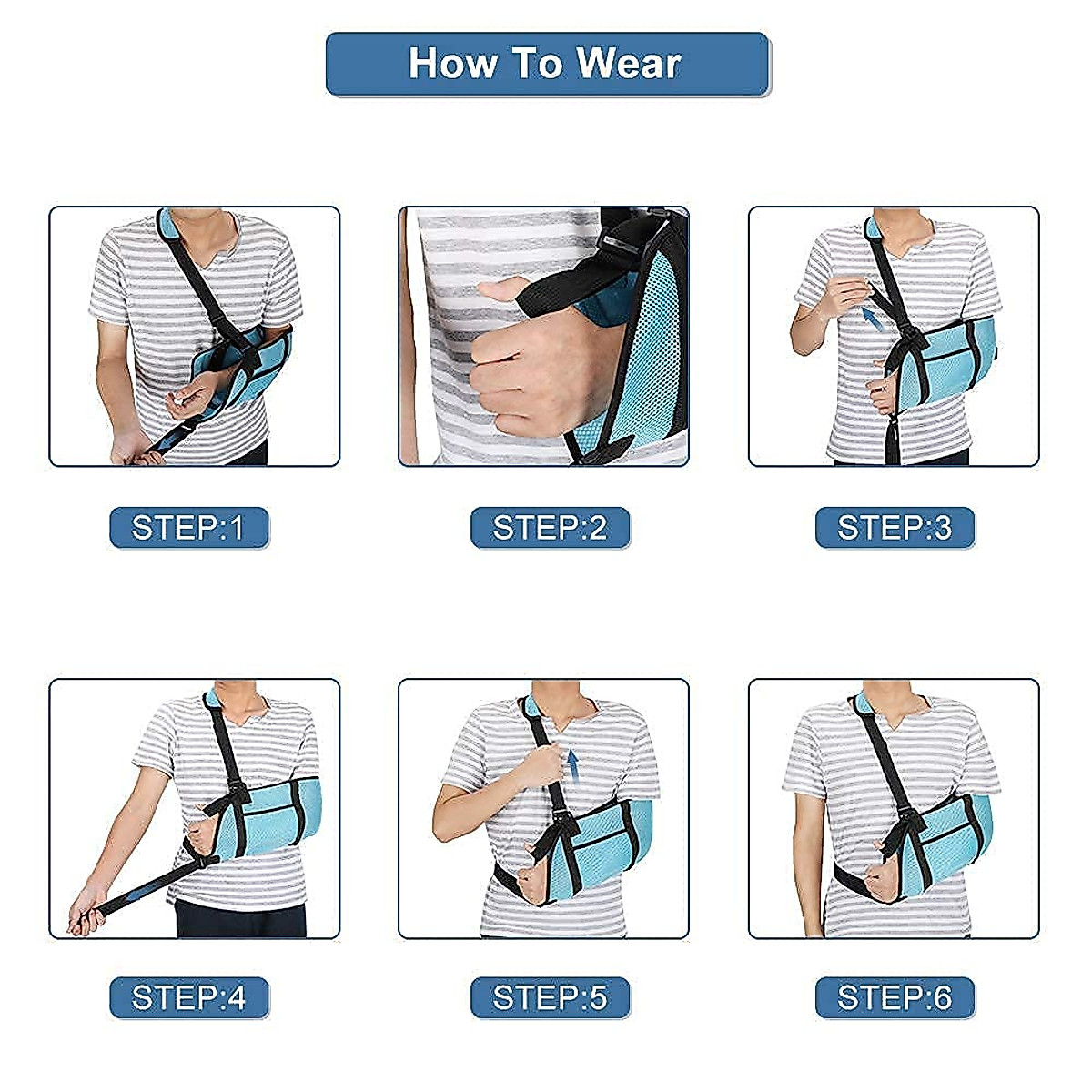Arm Sling for Children, Kids Arm Support with Waistband Under 6 Years Old Shoulder Immobilizer and Storage Pockets for Toddler Broken Arm, Elbow, Wrist Support and Injury Recovery Arm Sling for Shoulder Injury