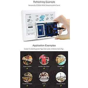 Waveshare 7.5inch NFC e-Paper Eval Kit Bundle with 7.5inch NFC-Powered e-Paper ST25R3911B NFC Board Micro Card 16GB Micro Card Reader USB-A to Micro-B Cable(5 Items)