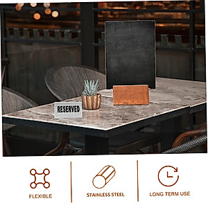 Zerodeko 4pcs Stainless Steel Plate Mini Beer Mugs Dollhouse Table Reserved Signs Metal Tabletop Restaurant Reserved Sign Chair Tent Reserved Signs for Layout Card Banquet Wedding