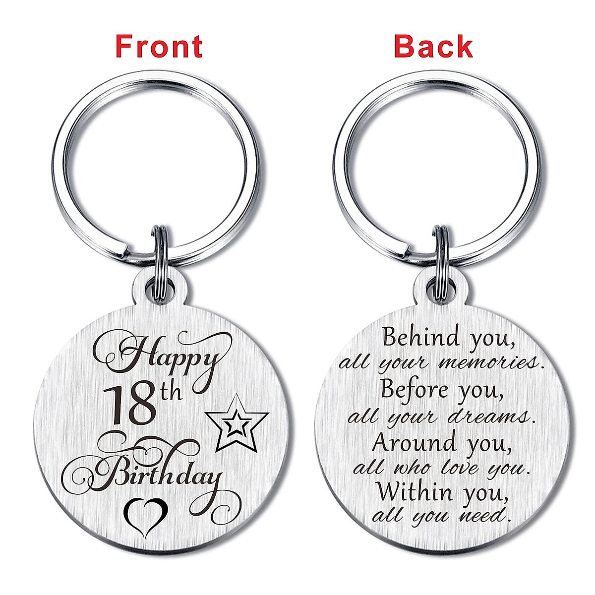 Laluminter 18 Year Old Birthday Gifts for Girls Boy, Happy 18th Bday Keychain Decorations for Women Men