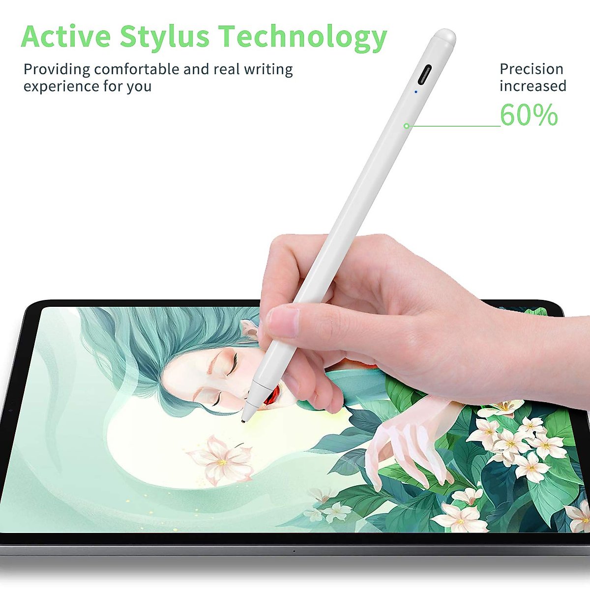 Active Stylus Pen for Lenovo Flex 5/7 2-in-1,Digital Pencil Compatible with Lenovo Flex 5/7 2-in-1 Stylus Pen,Good for Note-Taking and Sketching Pens with Touch Control,White