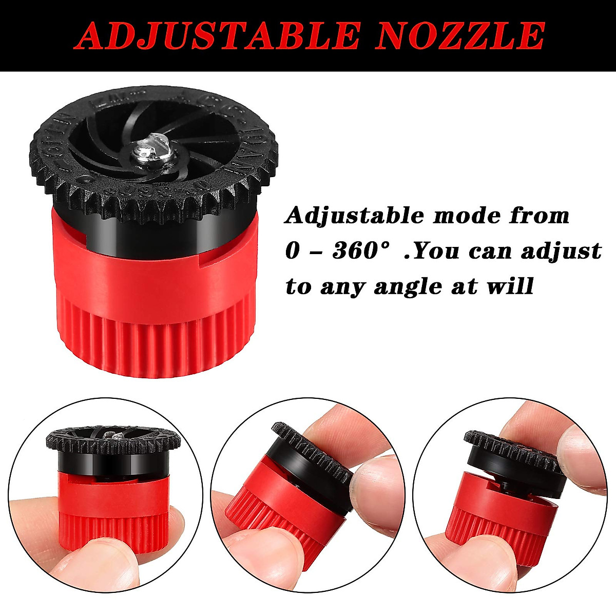 Honoson 16 Pcs Variable Arc Nozzle Radius High Efficiency Replacement Pop up Sprinkler Heads Compatible with RainBird, Hunter, Orbit Pop-up Sprinklers (10 Van)