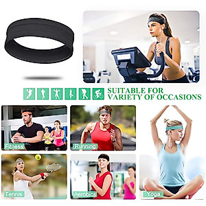 QiShang 6Pack Sweat Bands Headbands for Women Workout, Women's Fashion Non Slip Headband, Moisture Wicking Sweatband for Sports Running Athletic Yoga