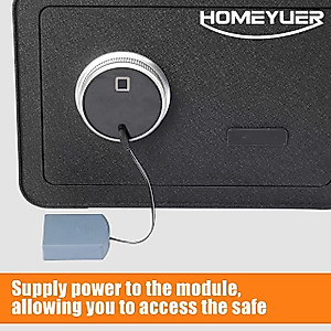 HOMEYUER External Power Supply Box with 2.5mm and 3.5mm Jack for Some Safe Box with External Battery Supply Like BARSKA Safe, 4 AA Battery Holder with Wires, 6V Backup Power Source for The Safe Box