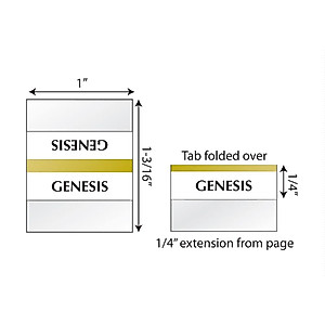 Tabbies Gold-Edged Bible Indexing Tabs, Old & New Testament, 80 Tabs Including 64 Books & 16 Reference Tabs (58331)