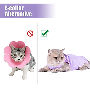 gofidin Cotton Pet Surgery Rehabilitation Clothing Post-Operative Cat Clothes Cat Recovery Protection Suit Kitten Vest Cat Accessories(M,Purple)