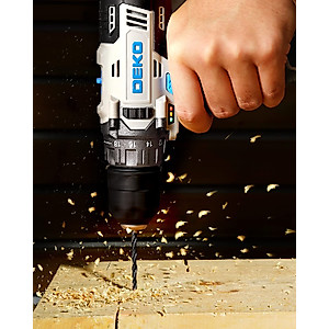 DEKOPRO Cordless Drill, 12V Rechargable Battery Electric Power Impact Drill Driver Set for Home