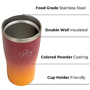 Bright Line Eating Signature B Logo 20oz Stainless Steel Travel Mug - Insulated, Dishwasher Safe, BPA Free, Includes Slider & Flip Lids