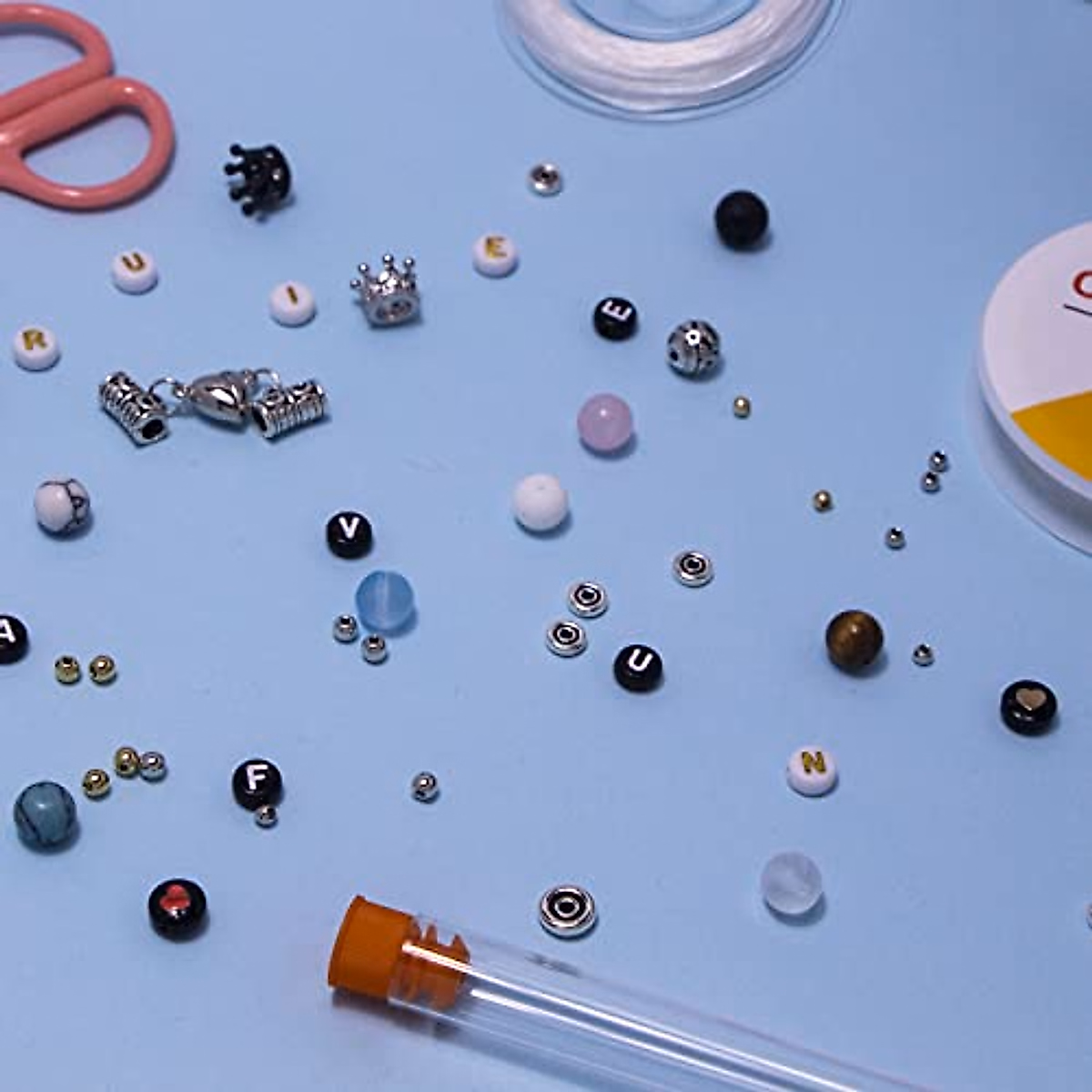 Mchruie 691pc Bracelet Making Kit, 8mm Beads for Bracelets Making - Natural Stone Gemstone Beads for Jewelry Making DIY Bracelet Kit for Adults Beginners