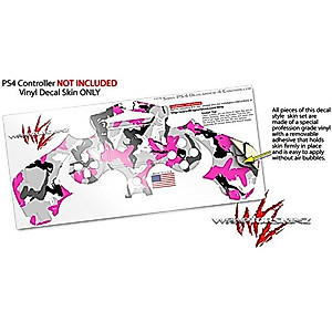 WraptorSkinz Skin Compatible with Sony PS4 Dualshock Controller PlayStation 4 Original Slim and Pro Sexy Girl Silhouette Camo Hot Pink Fuschia (Controller NOT Included)