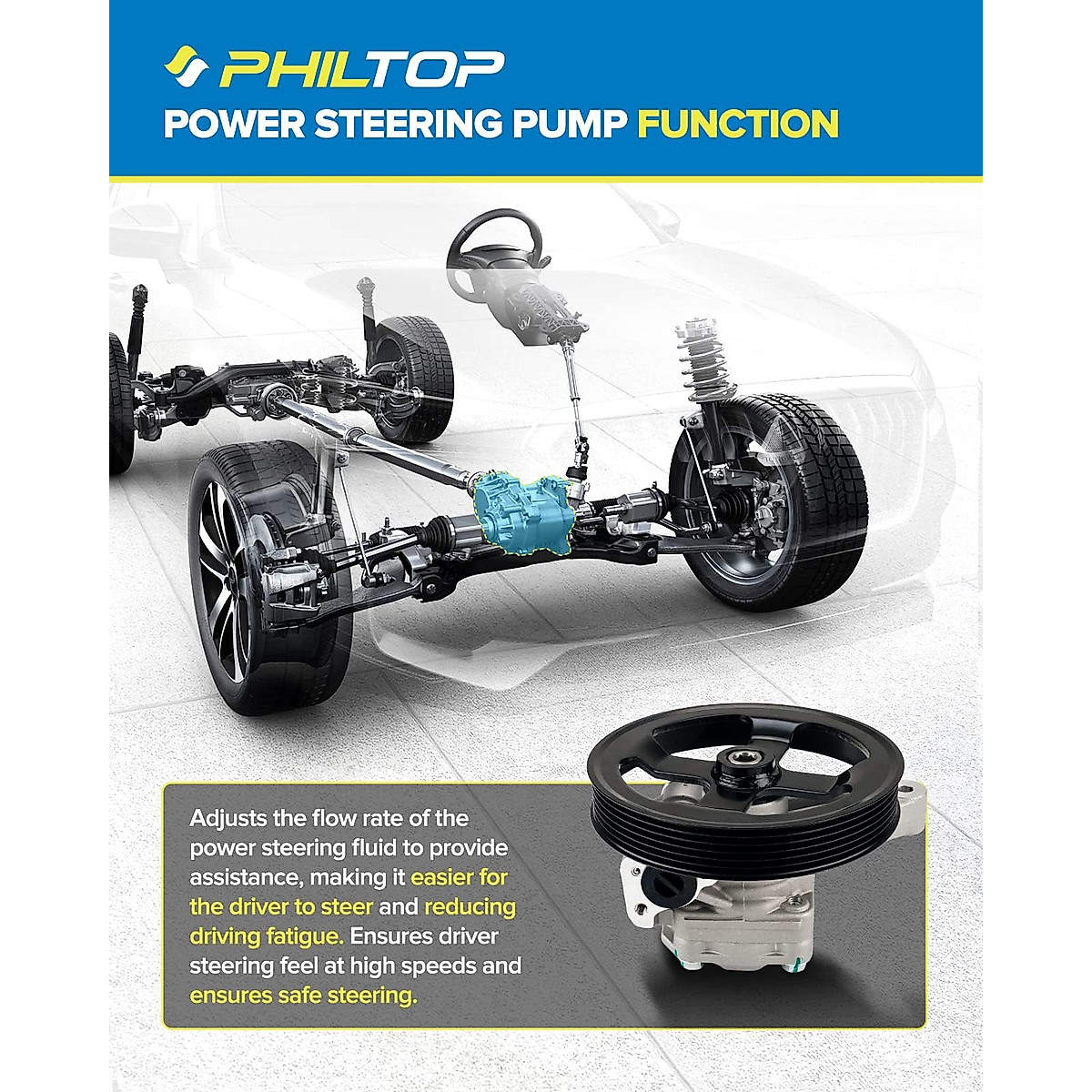 21-5195 Power Steering Pump for RL 2005-2008, Power Asist Pump 56100RJA005, 56100RJA015