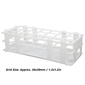 JUOPZKENN Plastic Test Tube Rack, 21 HolesPlastic Test Tube Rack Assembly Detachable Sampling Tube Holder Stand for Laboratory 30mm Test Tubes, White, Detachable