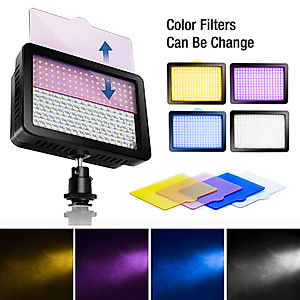 Julius Studio [2 Pack] 216 LED Camera Light Kits, Ultra High Power 216 LED Video Light Panel DSLR Camcorder LED Video Light, 29.8" Tall Photography Mini Light Stands, Mini Ball Head Adapters, JGG2287