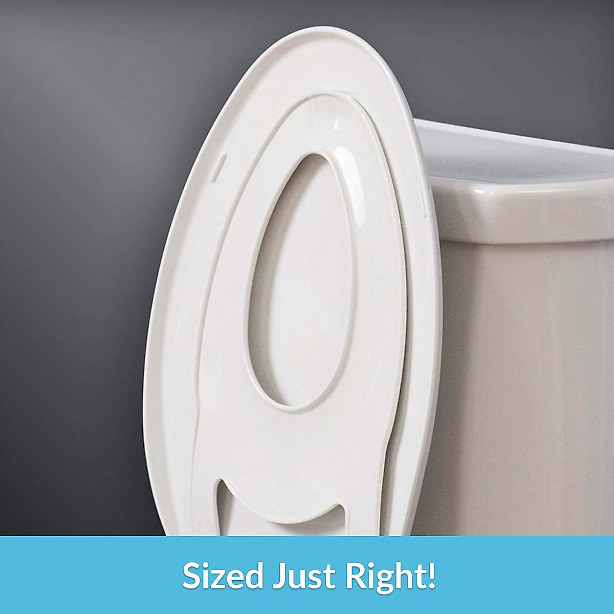 Little2Big 181SLOW 000 Toilet Seat with Built-In Potty Training Seat, Slow-Close, and will Never Loosen, ELONGATED, White