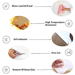 LiXiongBao 5M Transparent Kitchen Oil-Proof Stickers High Temperature Resistant Wallpaper Self-Adhesive Thickened Transparent Stickers Oil-Proof Wall Stickers 5 Meter