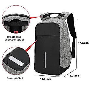 Howieds Anti Theft Travel Backpack, Business School Bookbag with Double Padded Compartments for Men Women Waterproof Shockproof Fit 15.6 Inches Laptop