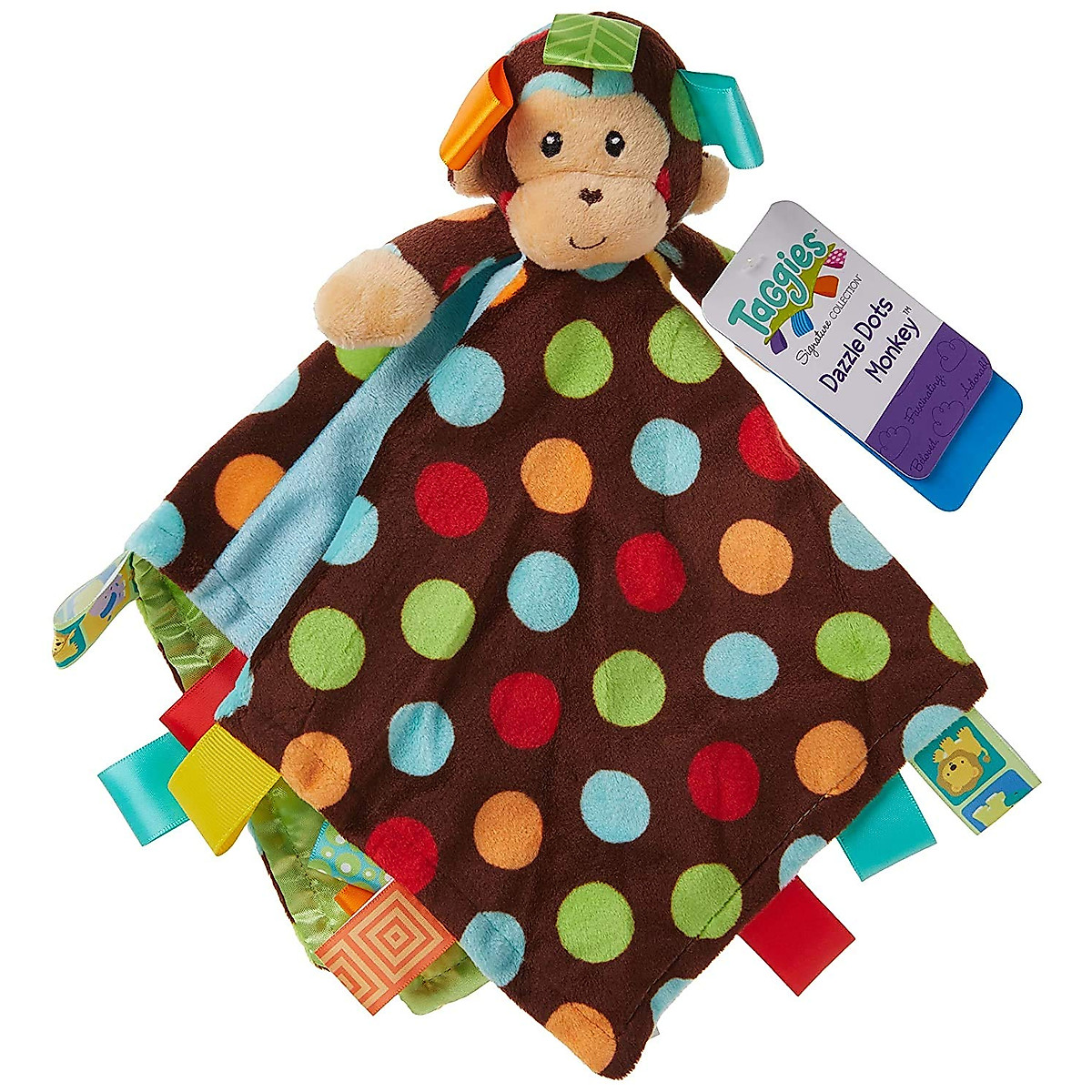 Mary Meyer Taggies Dazzle Dots Character Blanket, Monkey