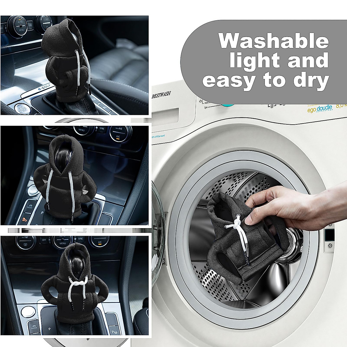 Gear Shift Hoodie, Gear Shift Cover, Universal Car Shift Knob Hoodie, Mini Hoodie for Car Shifter, Automotive Interior Cute Gadgets, Car Accessories and Decorations