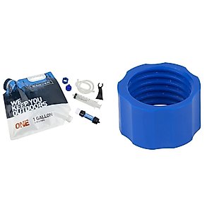 Sawyer Products SP160 One Gallon Gravity Water Filtration System w/Dual-Threaded Mini Filter & SP150 Coupling for Water Filtration Cleaning, Blue, 1 x 1 x 1 inches