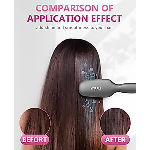 Hair Straightener Brush, VIVAALI Ionic Straightening Brush with 16 Heat Levels for Silky Frizz-Free Hair, Anti-Scald, Fast Heating, Auto-Off Function, Hot Comb for Styling at Home (1 Pack)