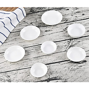 Mozacona 4pcs White Ceramic Seasoning Dishes Dipping Bowls -4.5inch