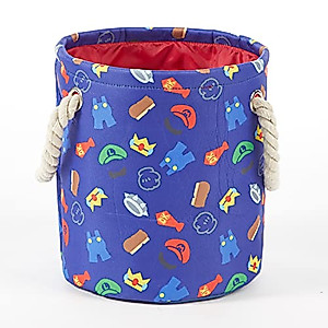 Idea Nuova Nintendo Super Mario 3 Piece Multi Size Fabric Nestable Toy Storage Basket Set, with Rope Carry Handles