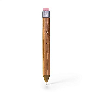 New Pen Bookmark with Refills | Erasable Ballpoint Gel Pen and Bookmark 3-in-1 | Ink Novelty Pen with Eraser | Page Marker | Book Marker | Page Holder Clip | Gift for Reader and Writer (Wood)