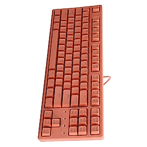 STK130 Mechanical Computer Keyboard ,Ergonomic 87‑Keys Gaming RGB Keyboard , for Game Office Home(orange)